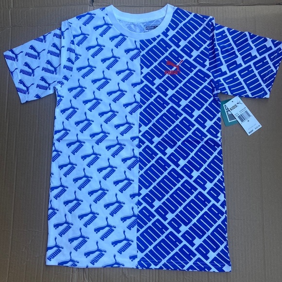 Puma | Shirts & Tops | Puma Kids Shirts White Color With Blue Puma Logo ...